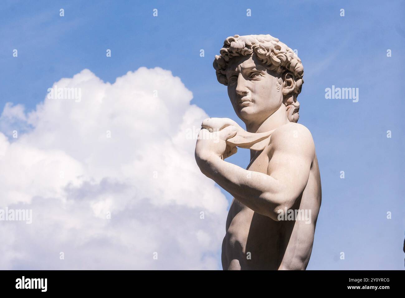 Michelangelo's marble statue of "David”, September 01, 2024. The ...