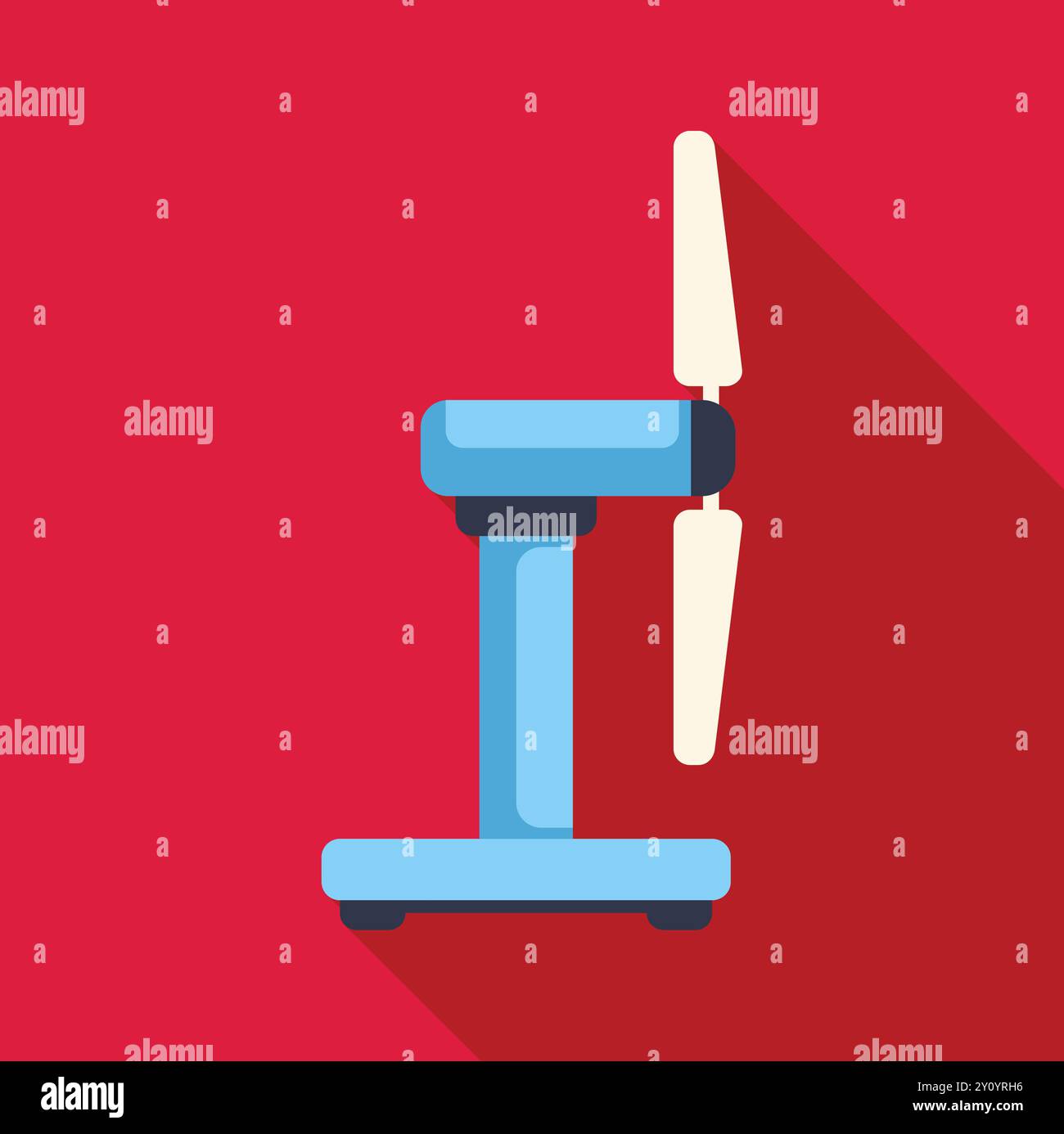 Minimalist vector illustration of a small wind turbine generating clean ...