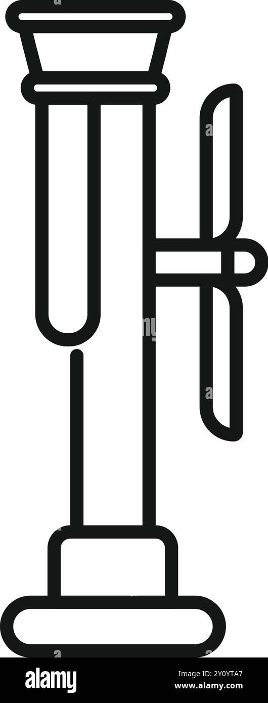 Simple vector icon of a chemistry experiment setup, featuring a beaker ...