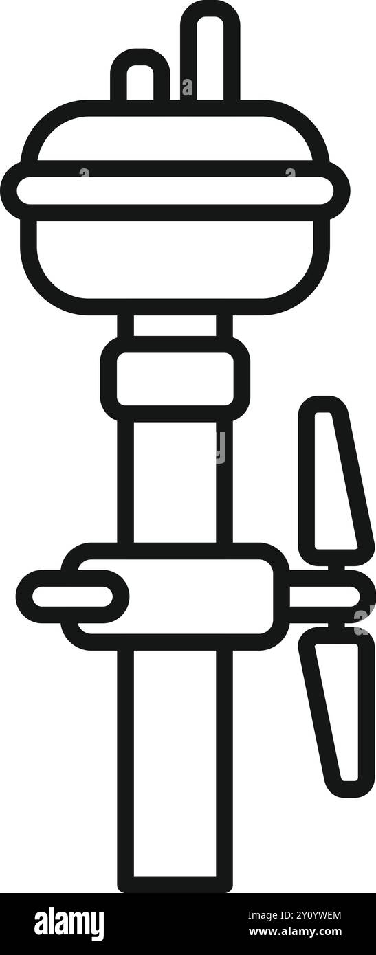 Simple, linear icon of a water pump, perfect for representing water ...