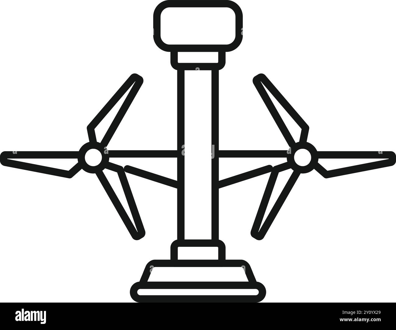 Simple vector icon representing a double turbine wind power generator ...
