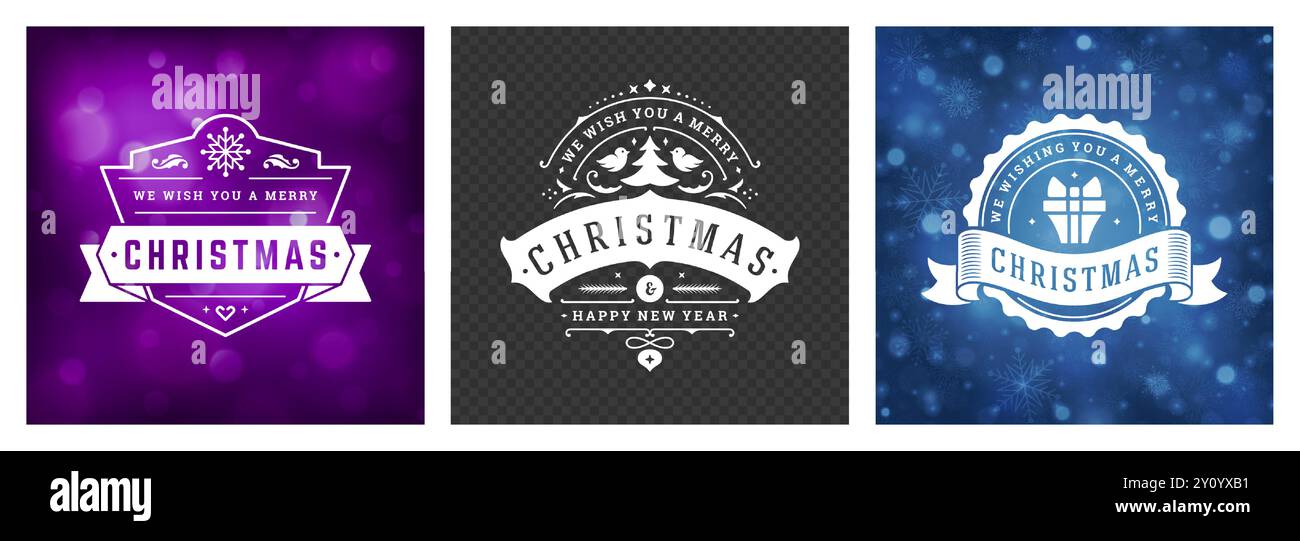 Christmas photo overlays vintage typographic design, ornate decorations ...