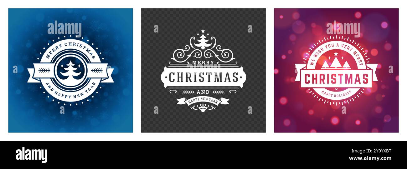 Christmas photo overlays vintage typographic design, ornate decorations ...