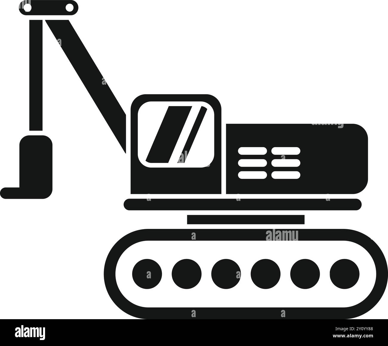 Excavator working on demolition site Stock Vector Images - Alamy