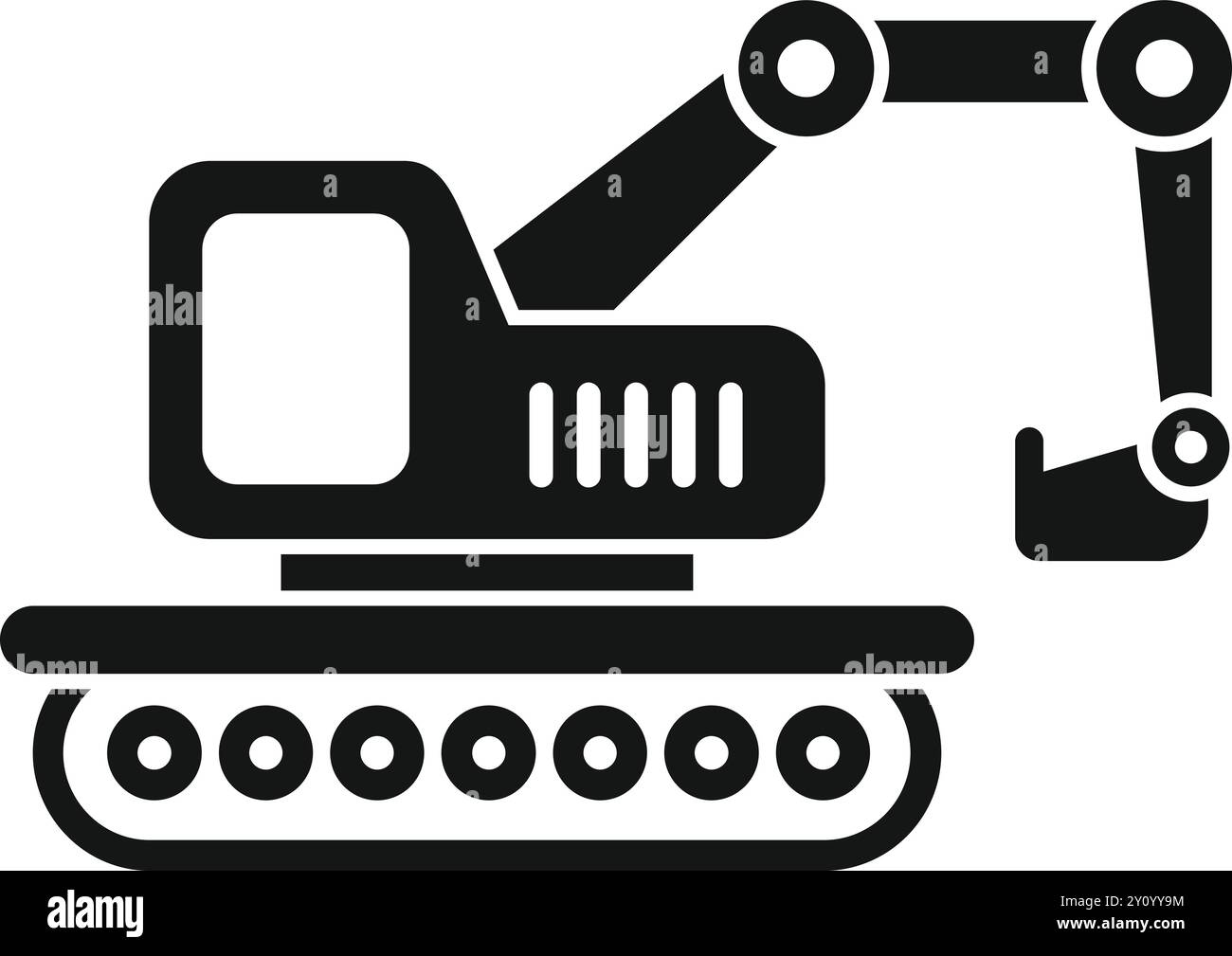 Industrial excavator working on Stock Vector Images - Alamy