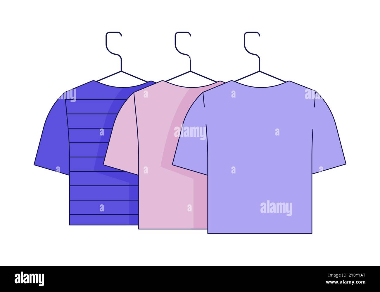 Tshirts on hangers 2D cartoon object Stock Vector Image & Art - Alamy