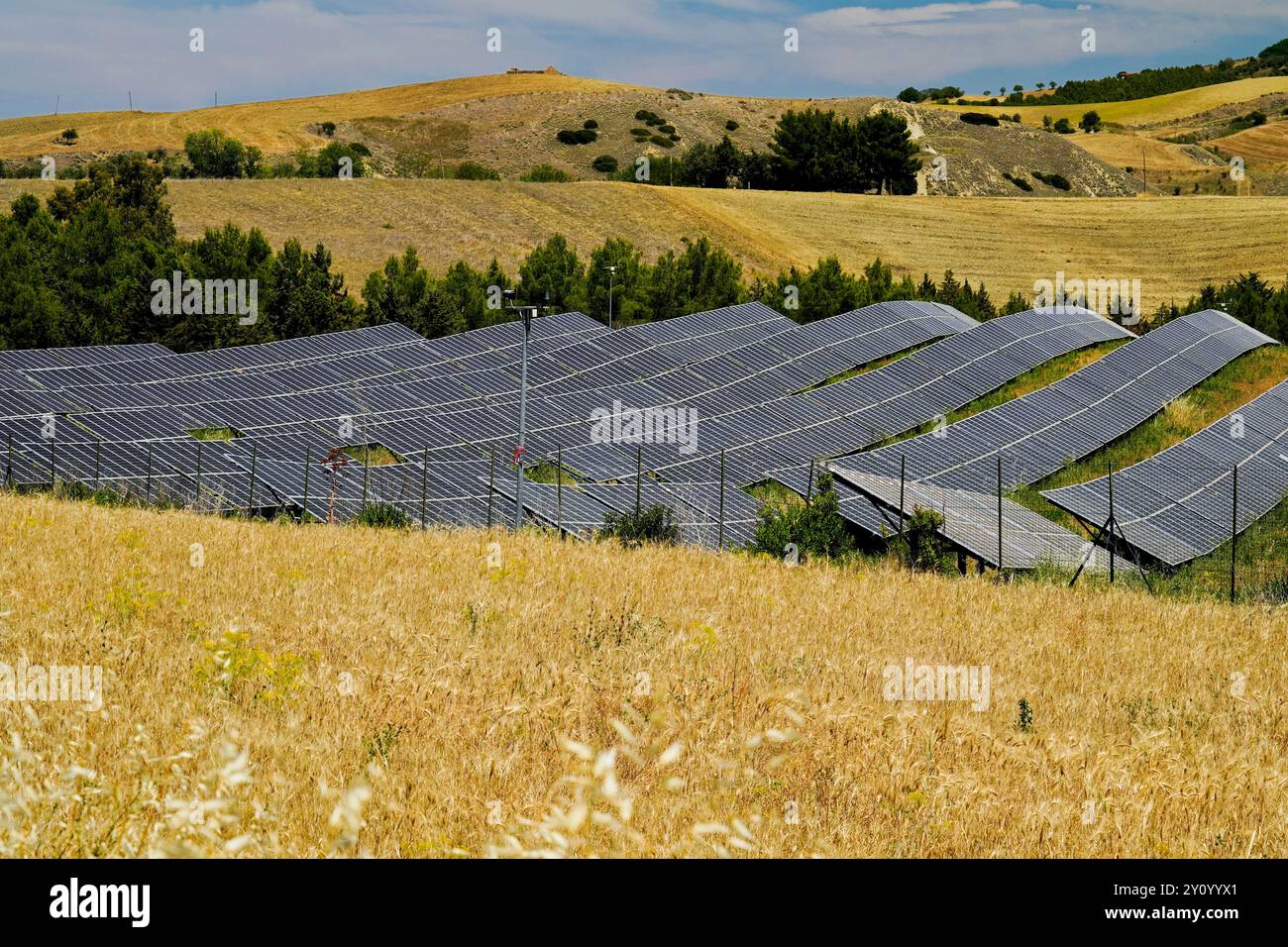 Examples of eco-sustainable energy production, photovoltaic panels and ...