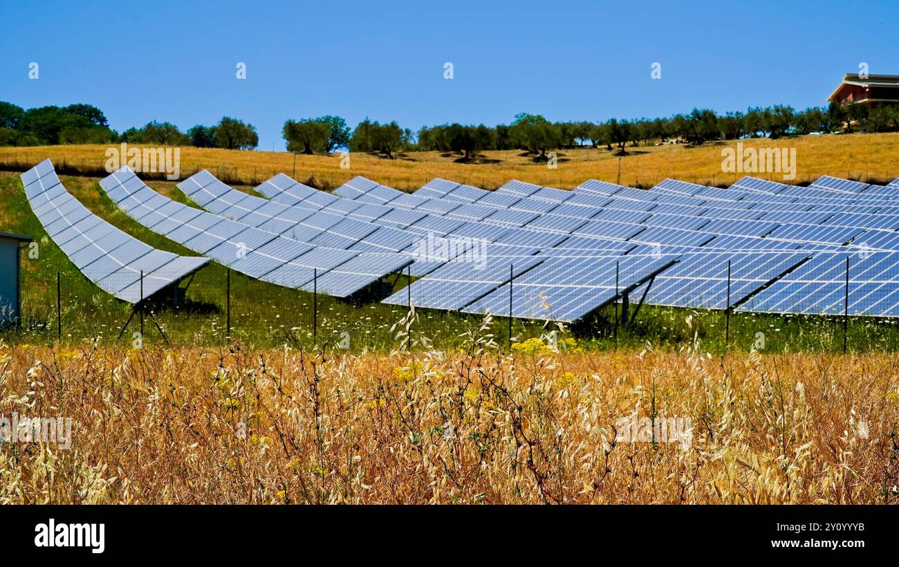 Examples of eco-sustainable energy production, photovoltaic panels and ...