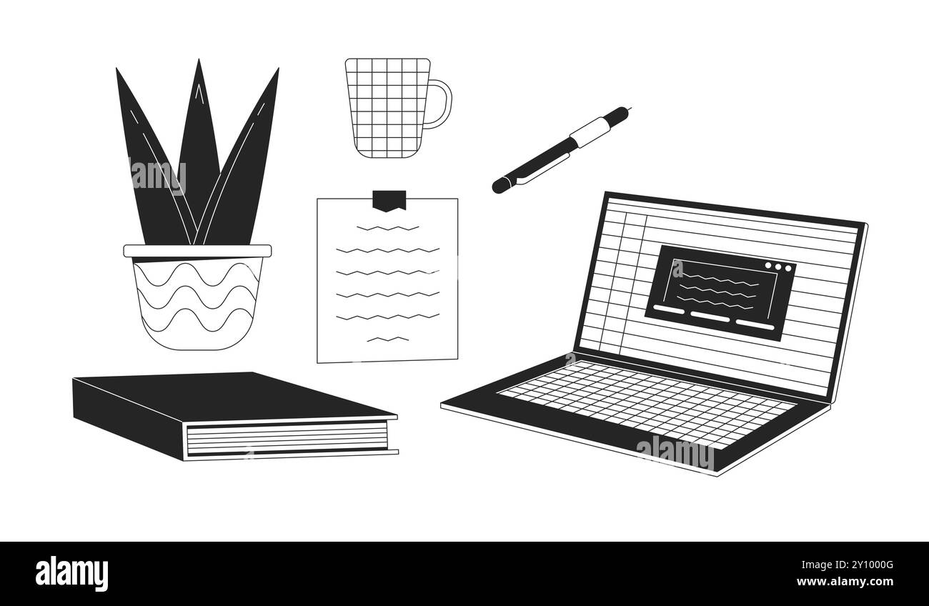 Cozy work spot Stock Vector Images - Alamy