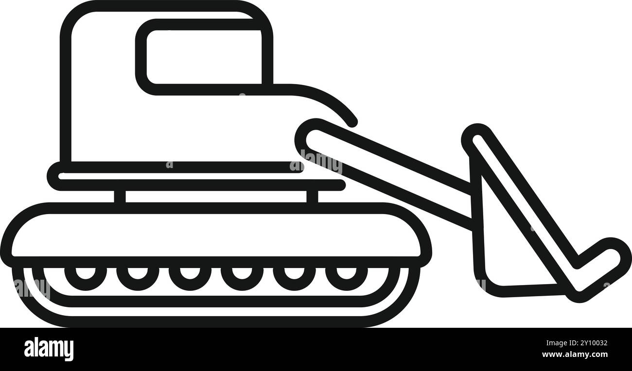 Powerful bulldozer excavating land, a symbol of construction and ...