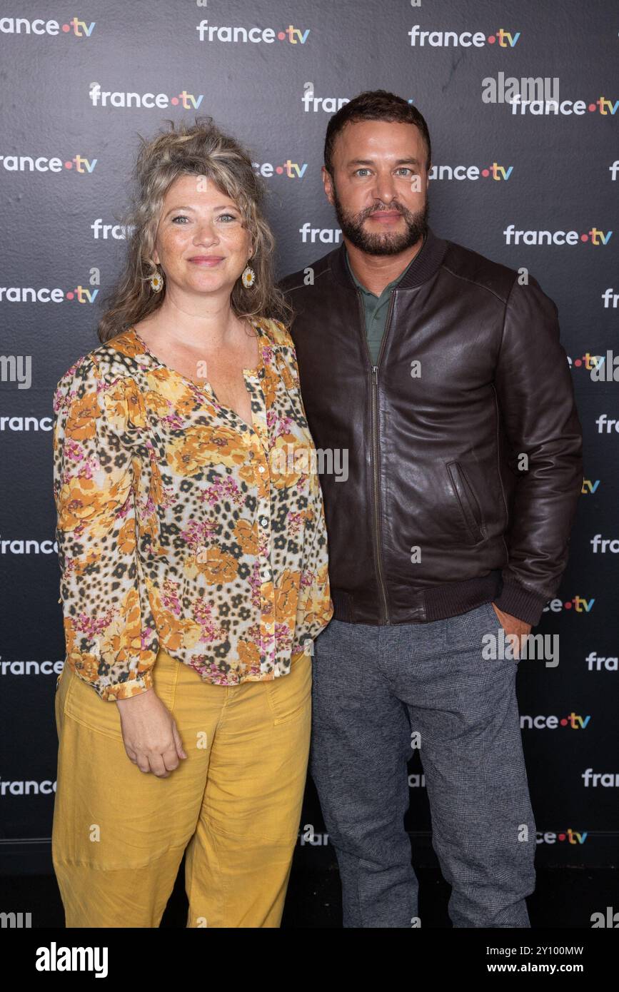 Paris, France. 04th Sep, 2024. Cecile Bois, Raphael Lenglet attends France TV Press Presentation ...