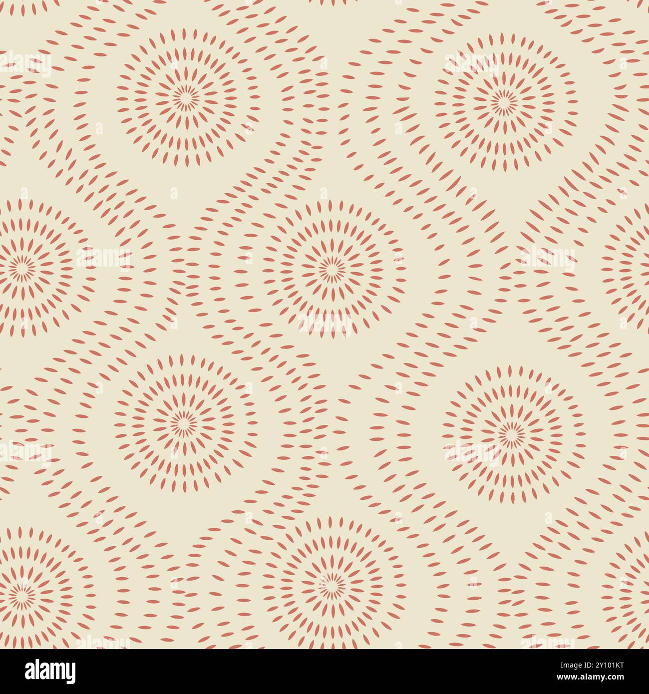 Abstract Terracotta boho Tribal dotted lines in oval shapes seamless ...