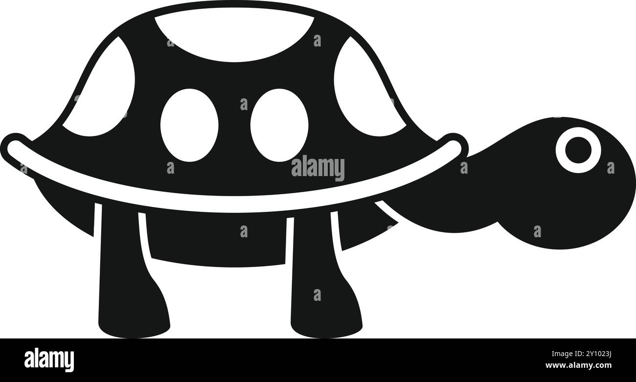 Simple vector illustration of a friendly turtle walking slowly ...