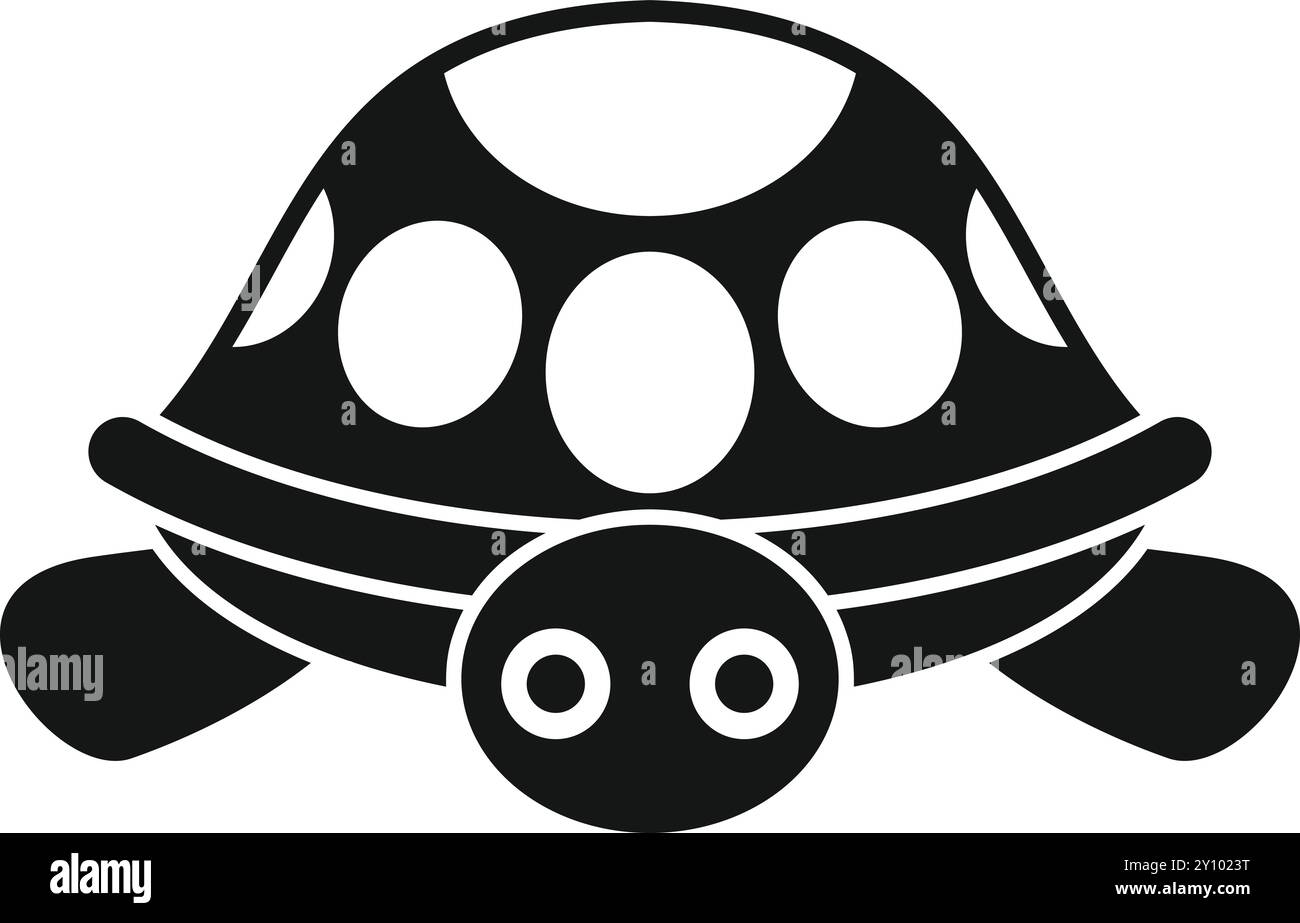 Black and white icon of a cute turtle toy, evoking memories of playful ...