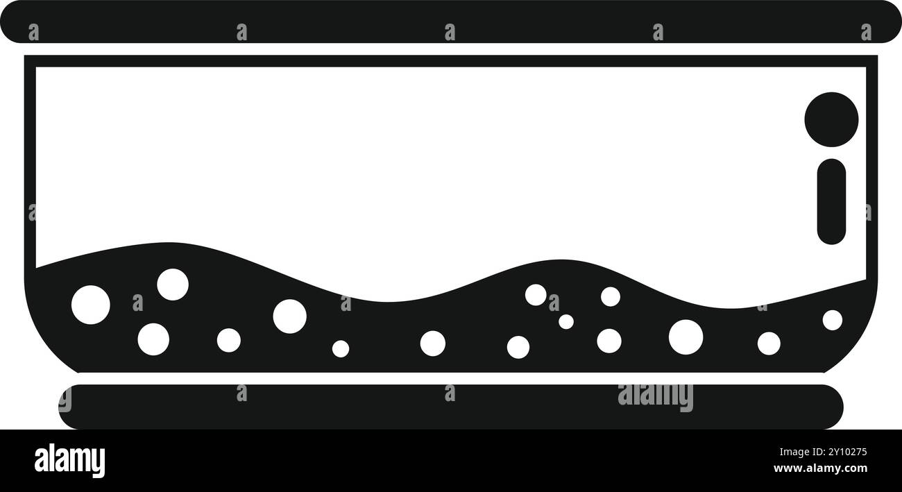 Simple icon of a chemical beaker filled with a bubbling substance being ...