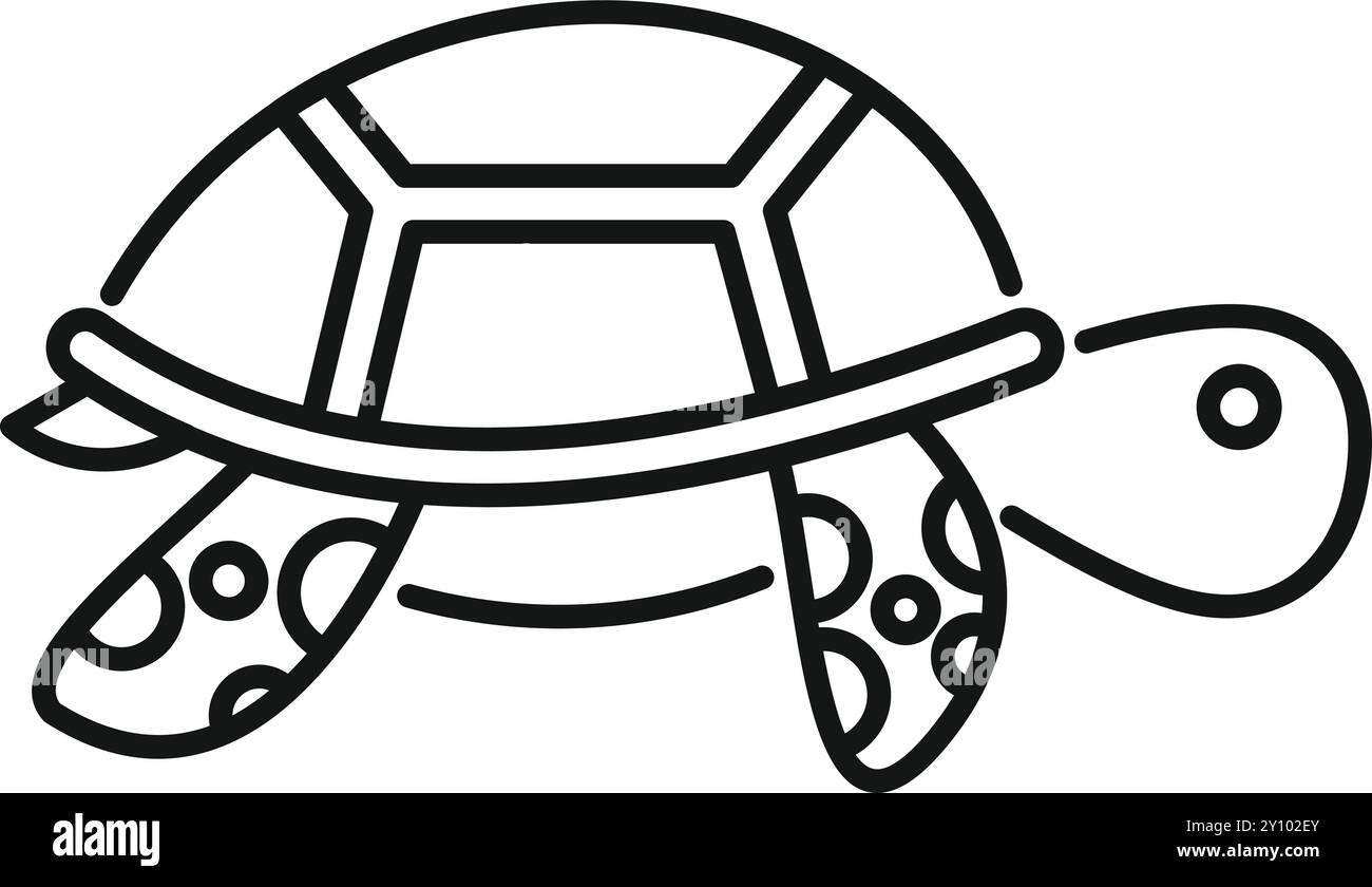 Simple line drawing of a turtle walking toward the right side of the ...