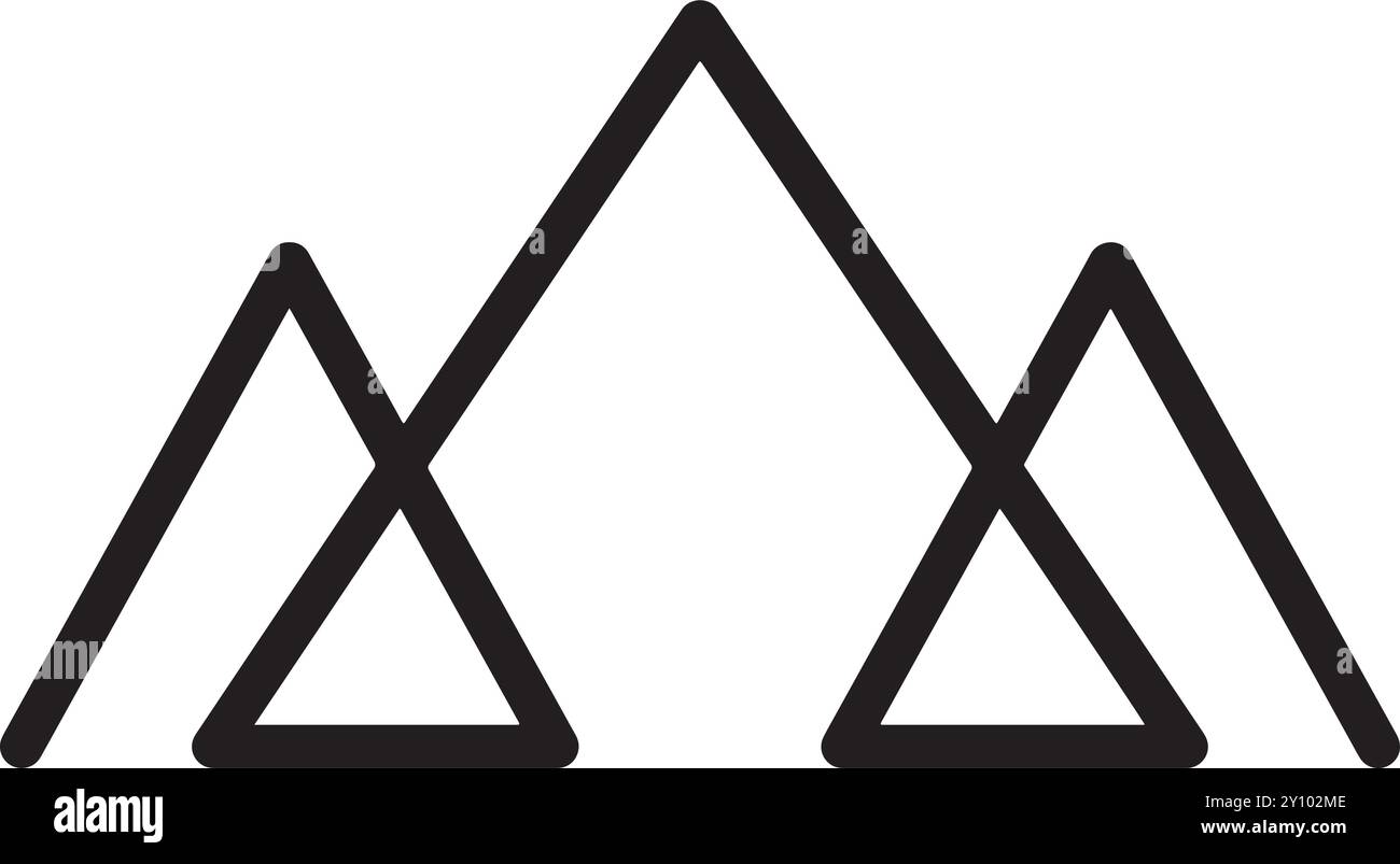 Single mountain silhouette. Mountain vector. Mountain silhouette ...