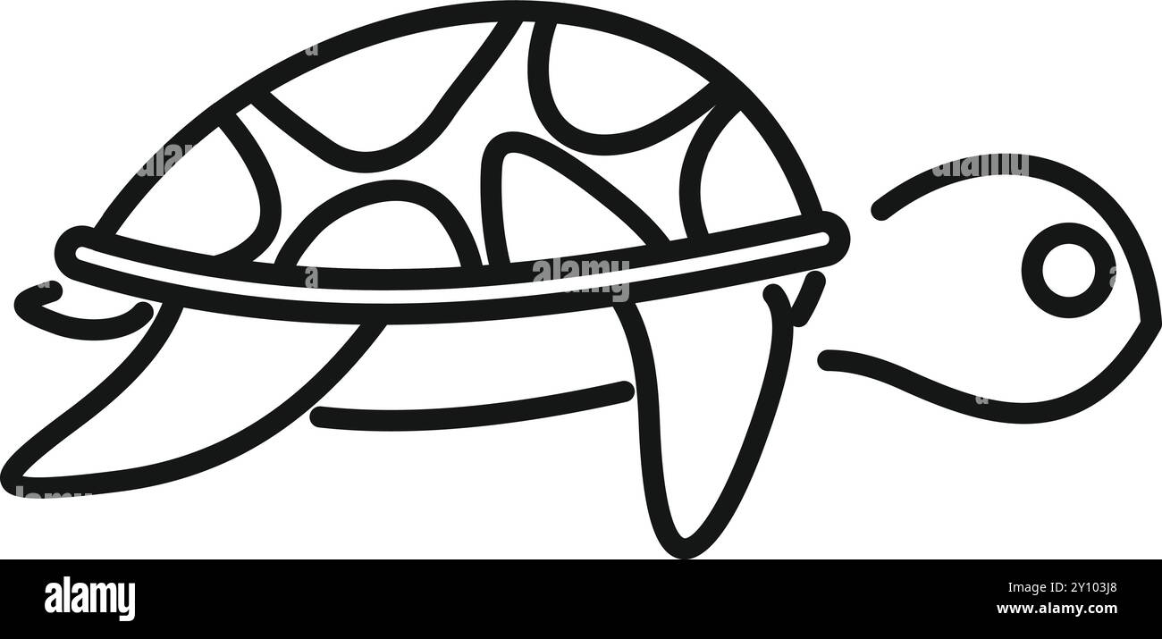 This simple illustration features a turtle walking from left to right ...