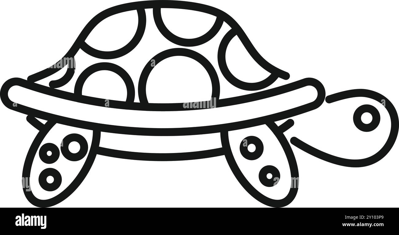 This minimalist line art icon of a turtle walking is perfect for use in ...