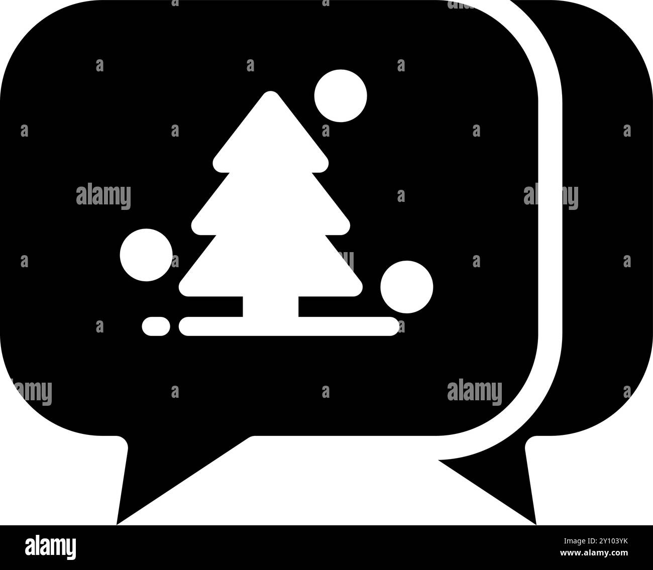 Icon christmas tree chat bubble, winter holiday symbol element Stock ...