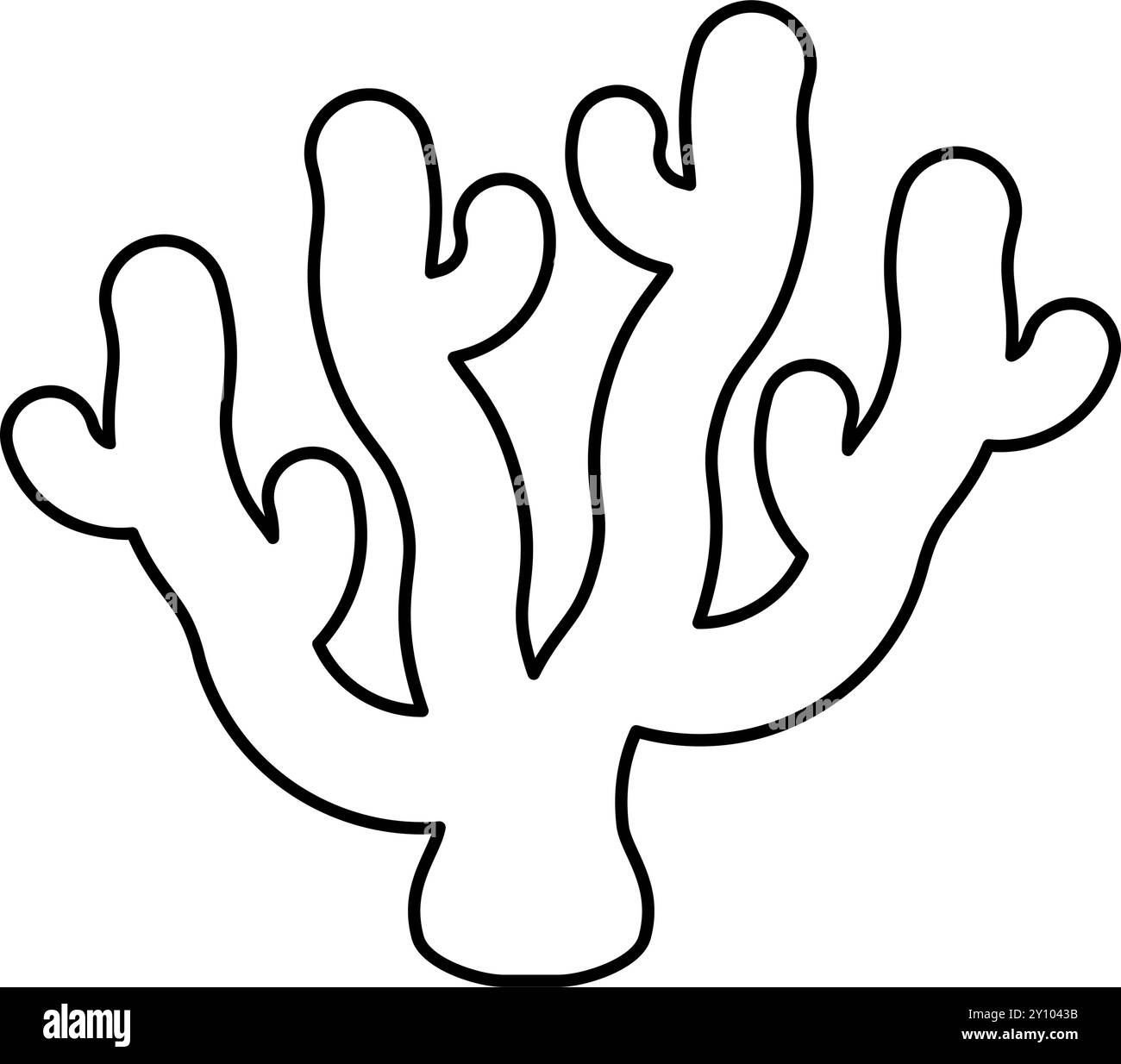 Coral contour outline line icon black color vector illustration image ...