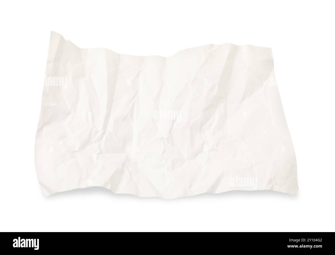 Piece of crumpled paper sheet isolated on white Stock Photo - Alamy