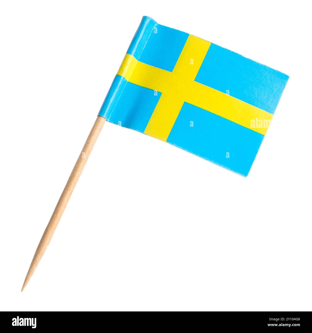 Small paper flag of Sweden isolated on white Stock Photo - Alamy