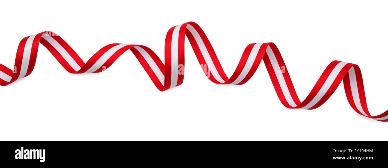 Ribbon in colors of Austrian flag isolated on white Stock Photo - Alamy