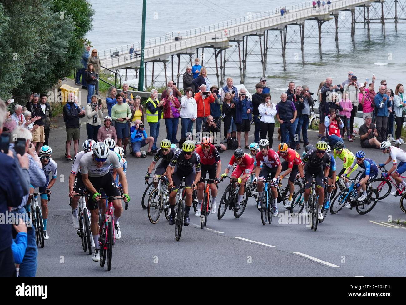 Leaders come up Saltburn Bank during stage two of the 2024 Lloyds Bank ...
