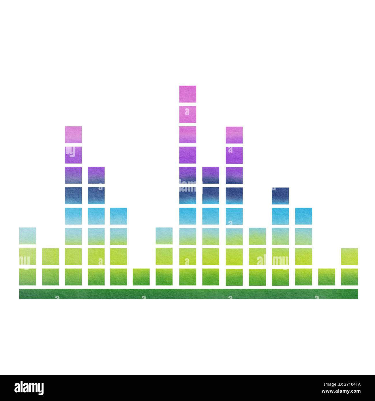 A multi-colored soundtrack made of pixels in vibration. Music equalizer ...