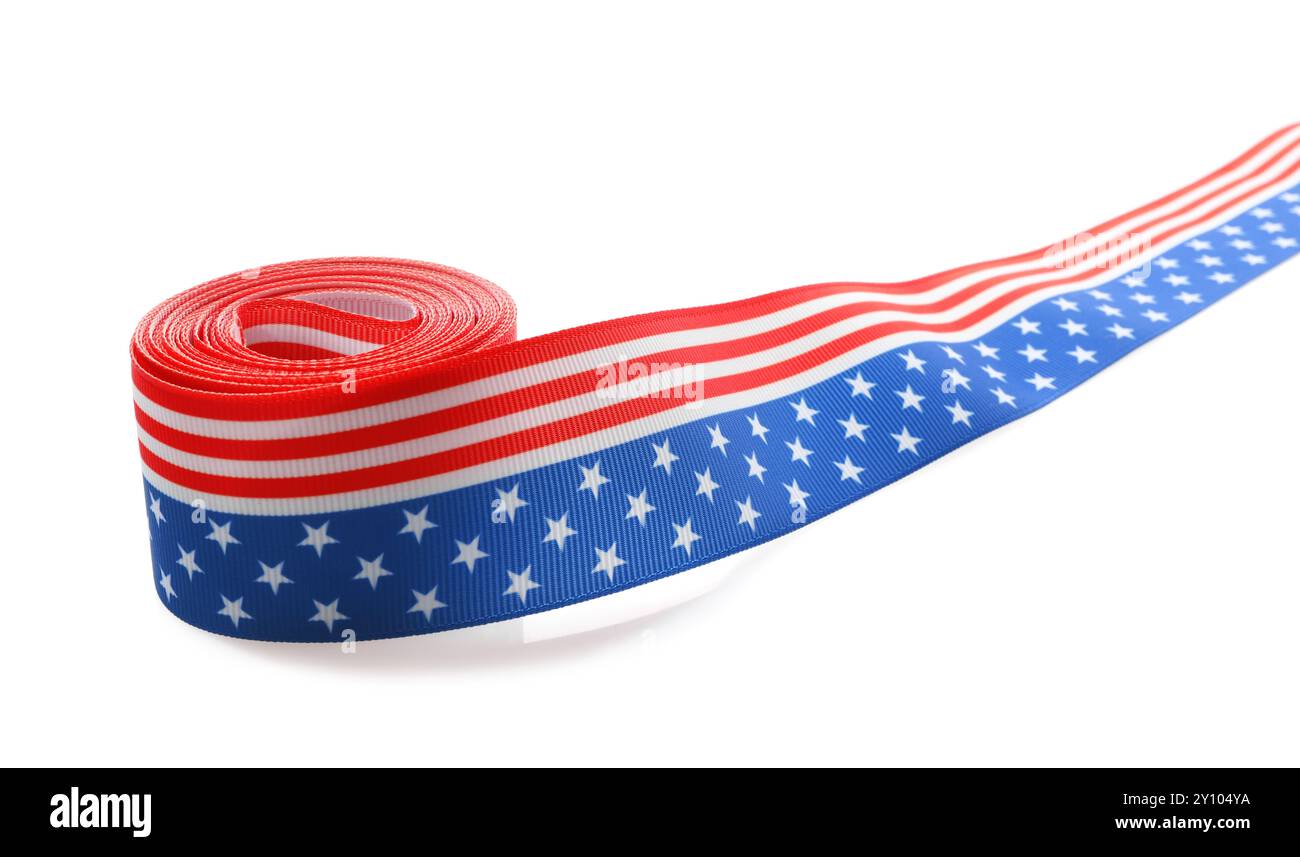 Roll with ribbon in colors of American flag isolated on white Stock ...