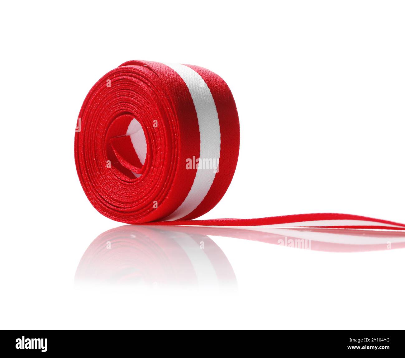 Ribbon in colors of Austrian flag isolated on white Stock Photo - Alamy