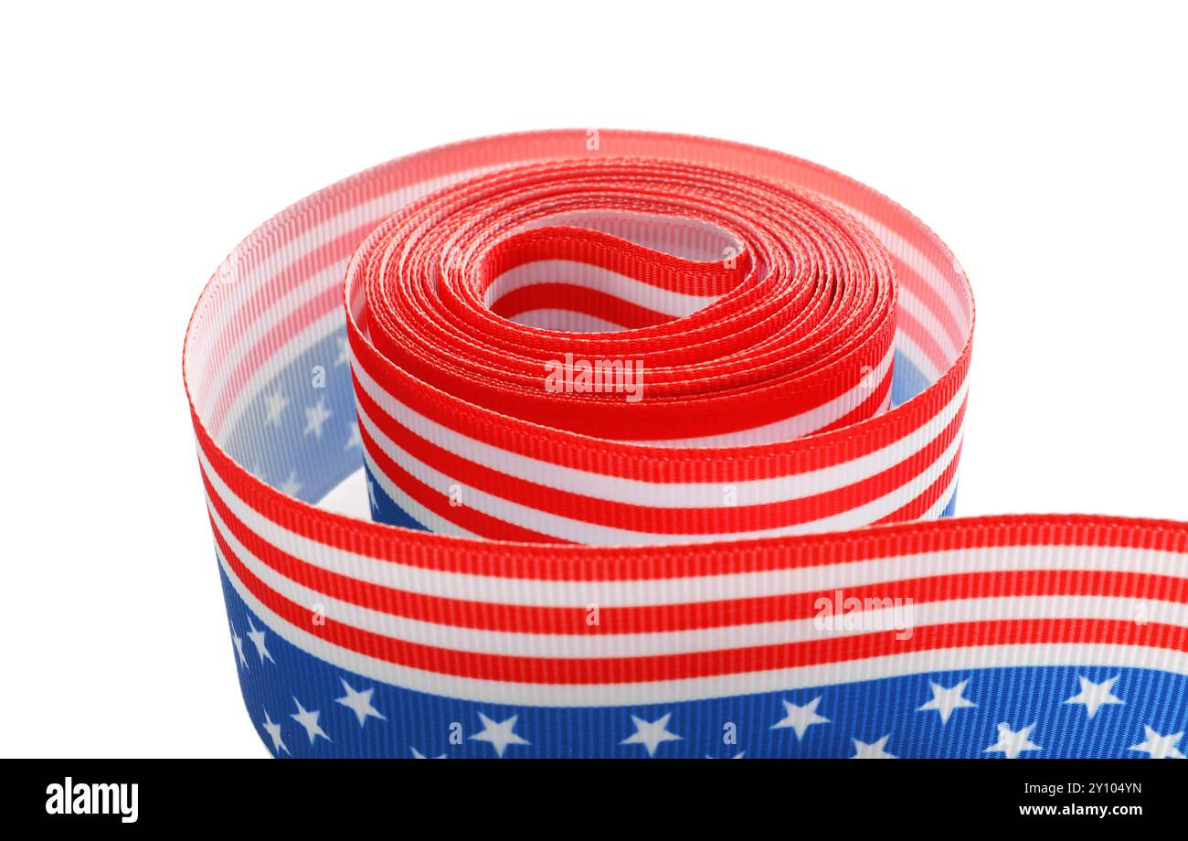 Roll with ribbon in colors of American flag isolated on white Stock ...