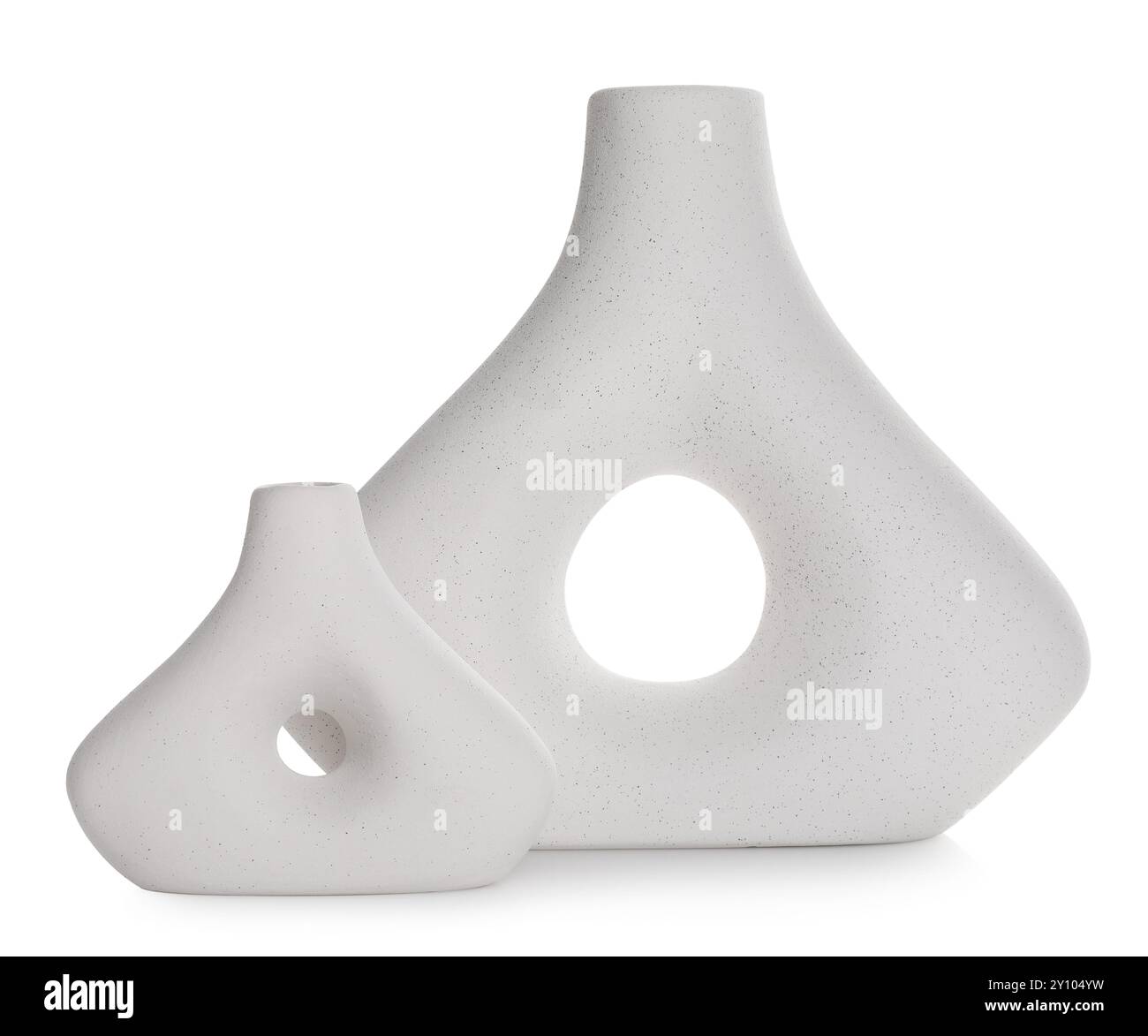 Two beautiful ceramic vases isolated on white Stock Photo - Alamy