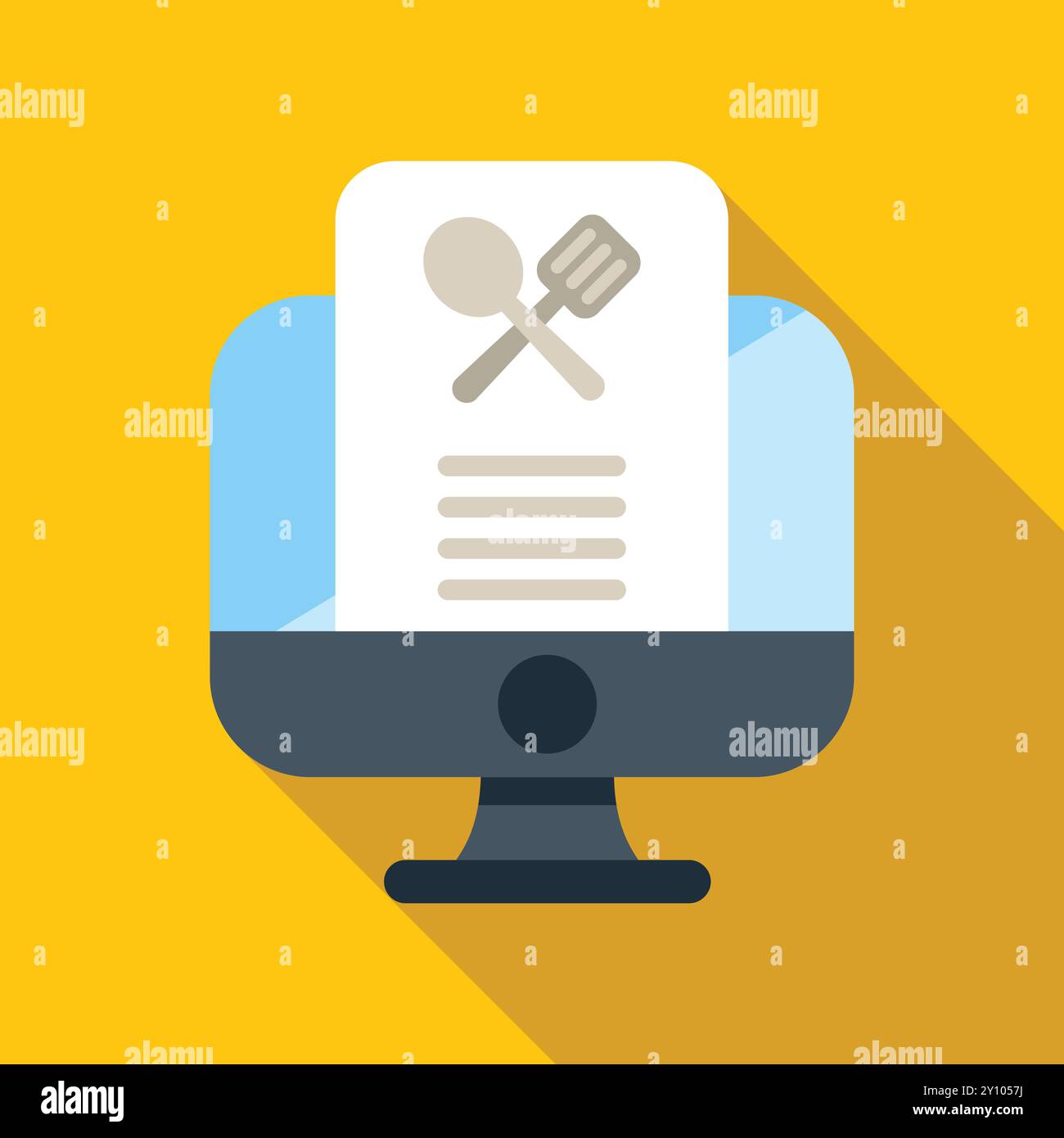 Computer screen showing a digital menu for ordering food online ...