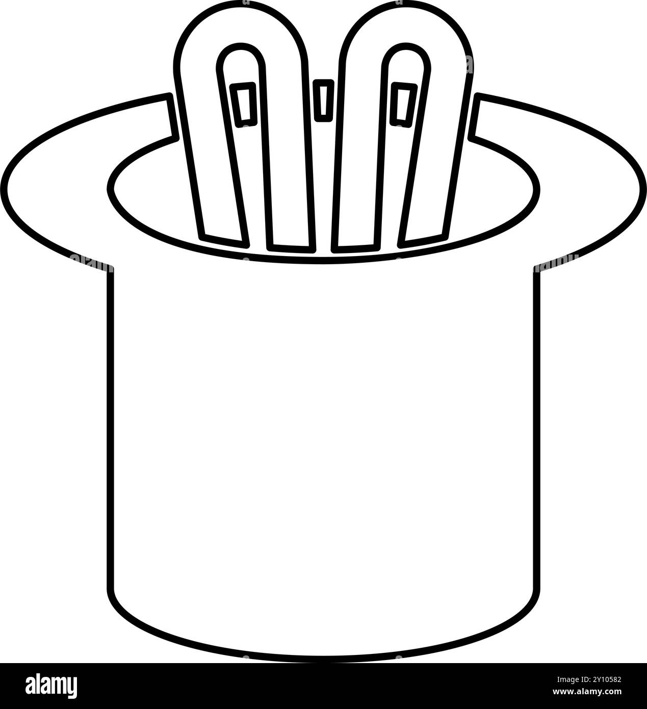 Hare ears in wizard's hat wizard conjure cylinder bunny rabbit ...