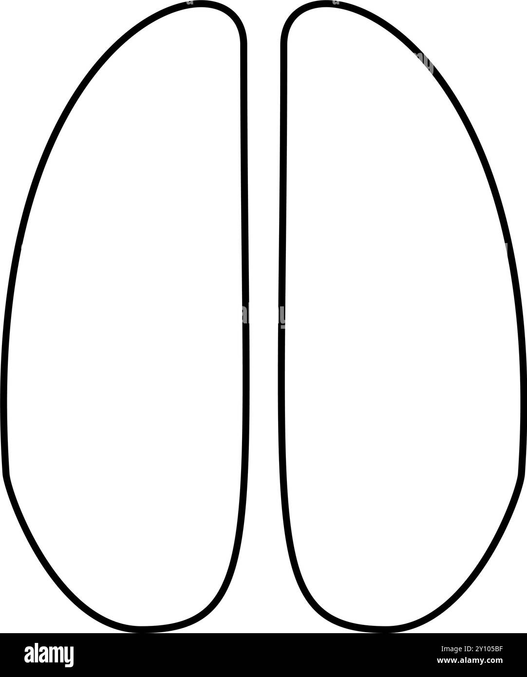 Hoof print deer contour outline line icon black color vector ...