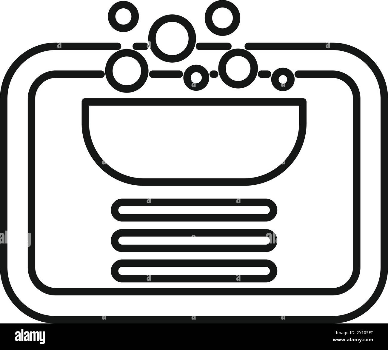 Simple icon of a sink with a soap dish making bubbles, perfect for web ...