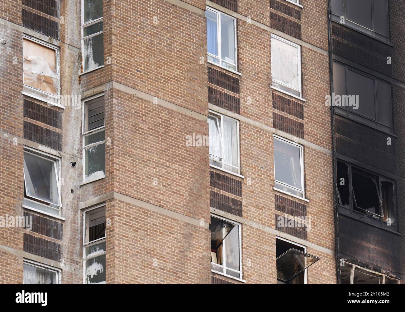 The scene following a fire in a tower block in Catford, south-east ...