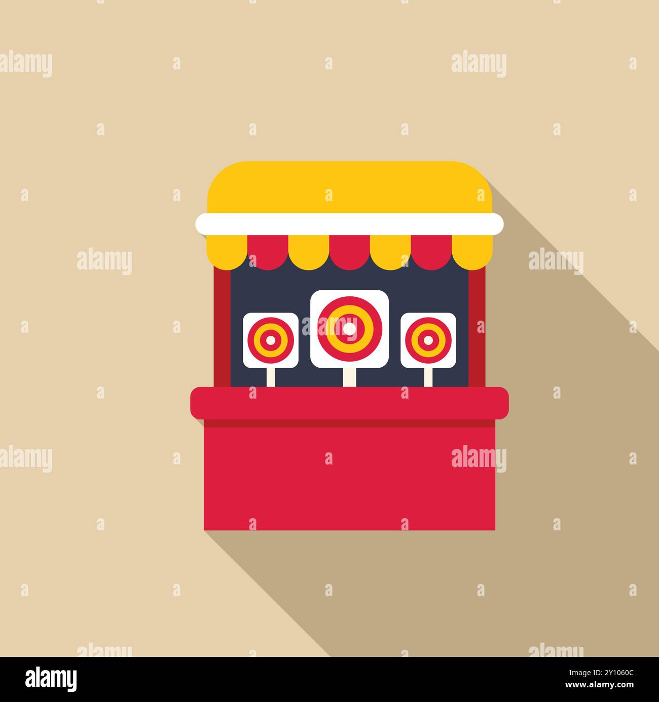 Shooting range game booth inviting customers to test their skills at an ...