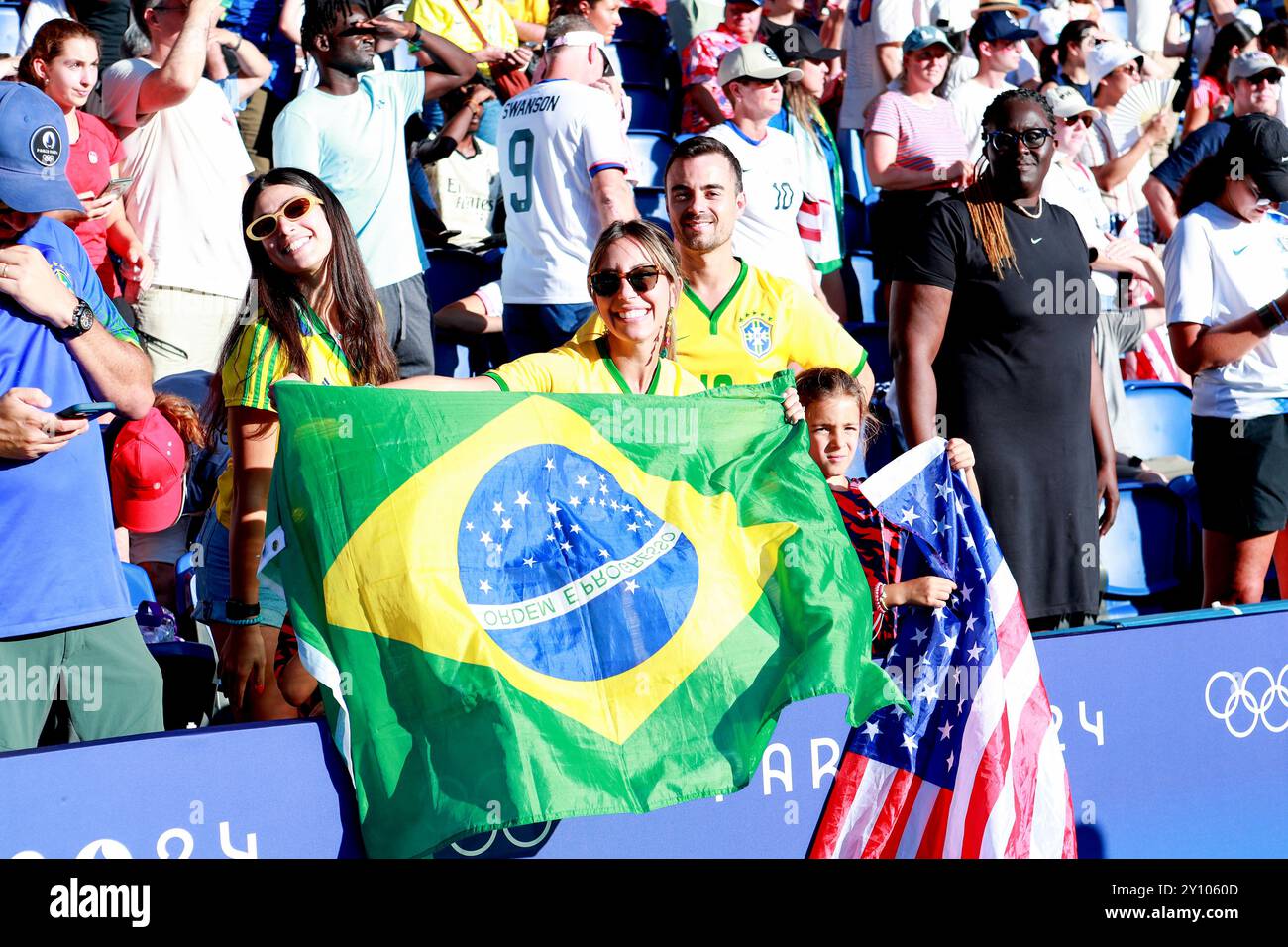PARIS, FRANCE - AUGUST 10: USA fans during the Paris Olympics 2024 ...