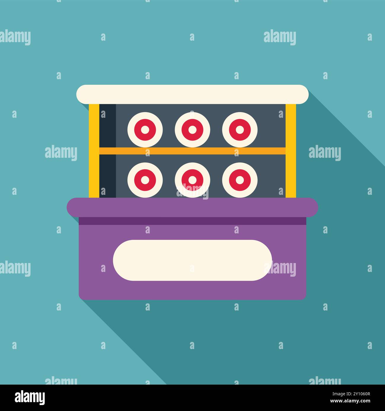 Shooting range game stand with targets on shelves waiting for players ...