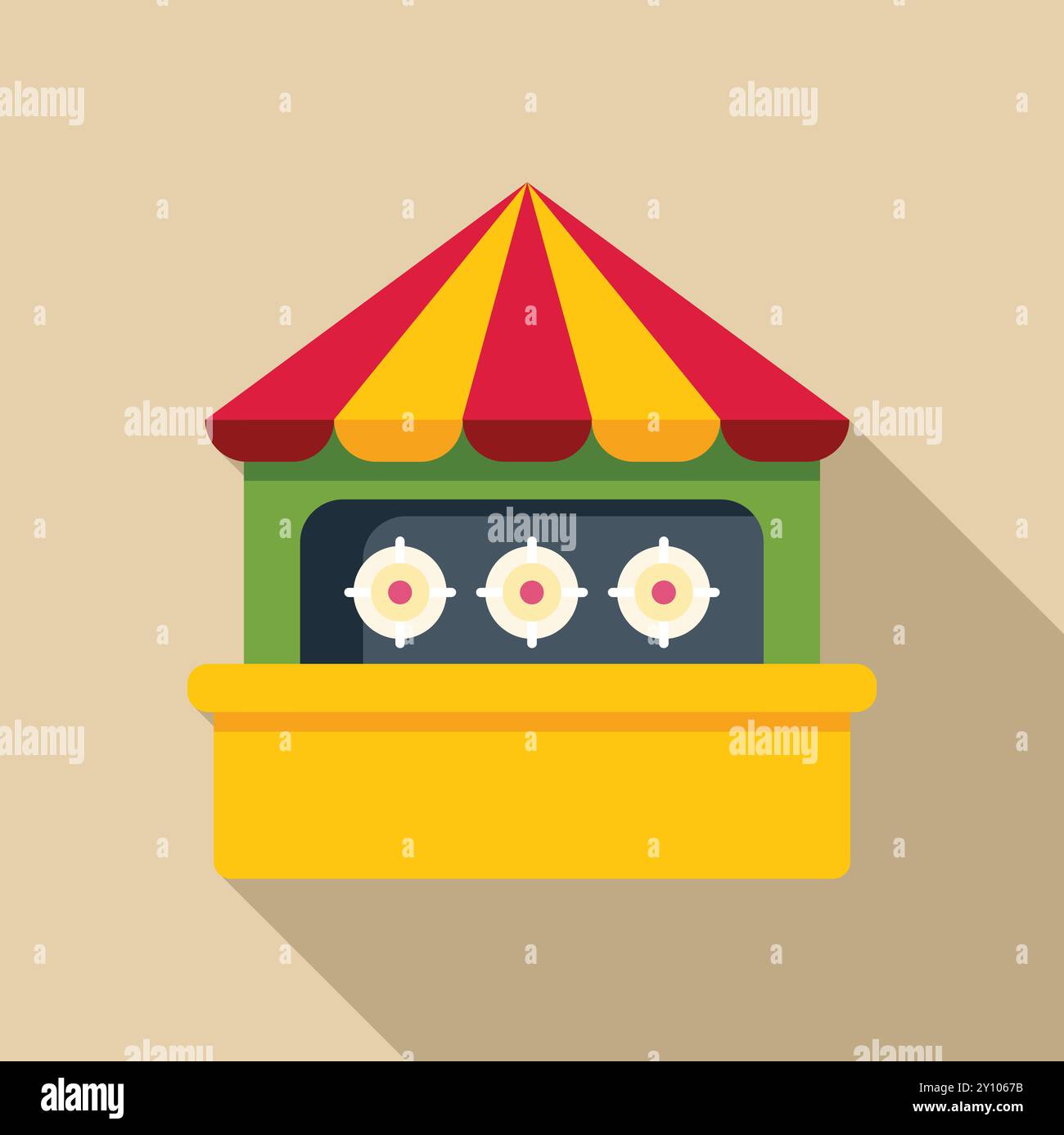 Shooting range booth with targets, entertaining visitors at an ...