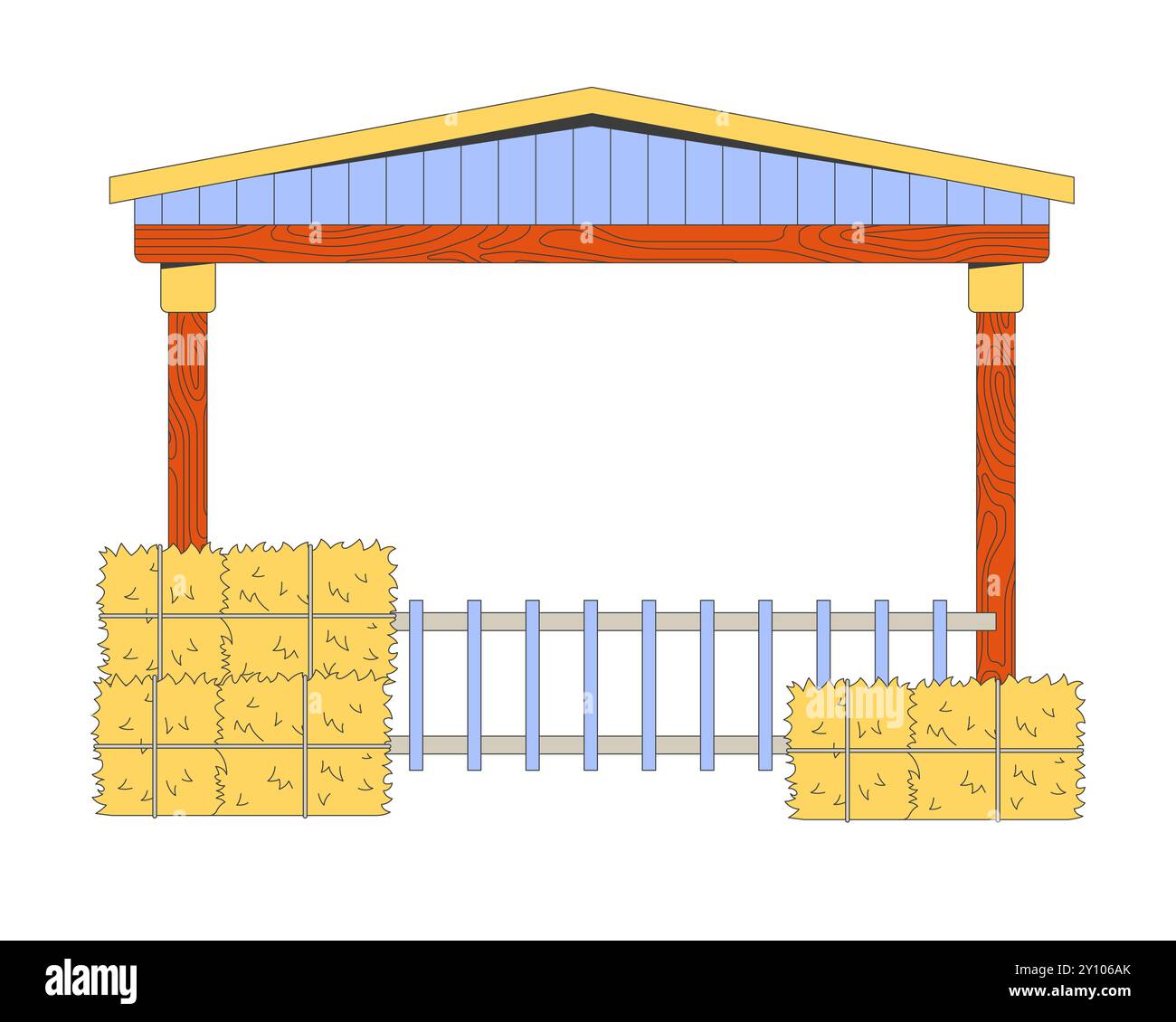Barn for cattle at farm cartoon flat illustration Stock Vector Image ...