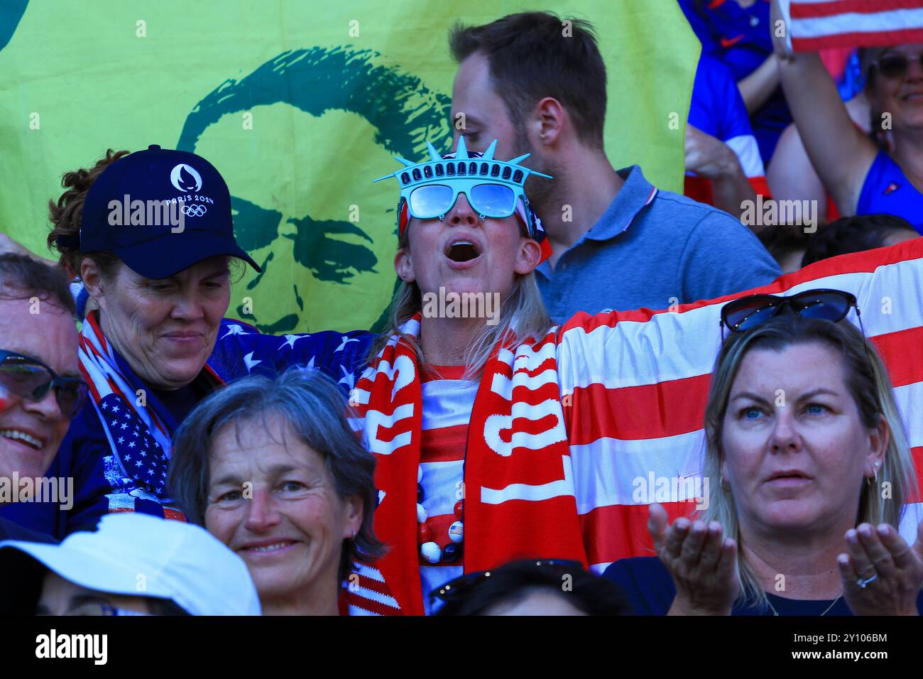 PARIS, FRANCE - AUGUST 10: Usa Fans during the Paris Olympics 2024 ...