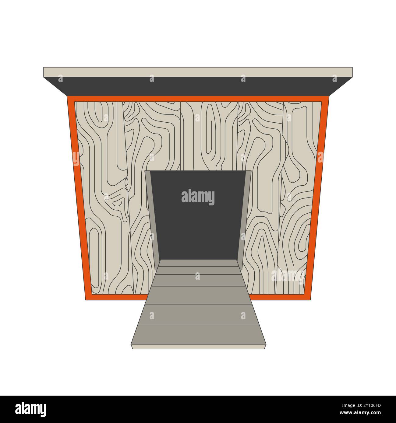 Chicken coop of wooden boards 2D cartoon object Stock Vector Image ...