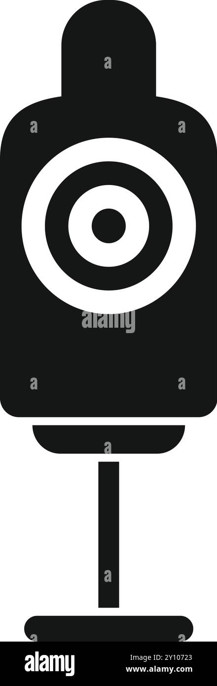 Shooting range target with stand icon in simple style on a white ...