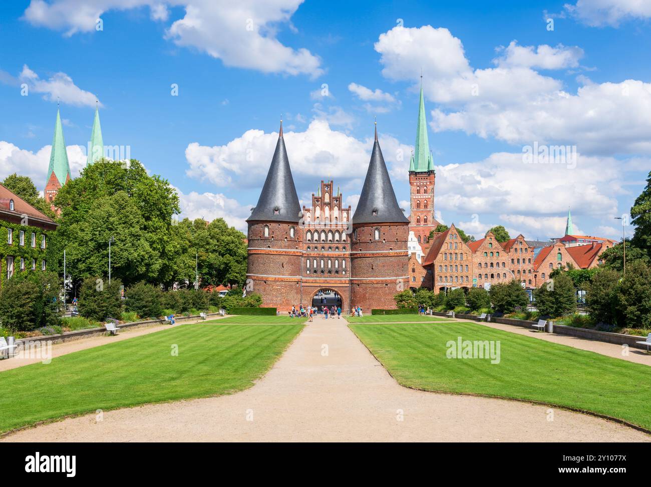 The Holsten Gate (Holstentor) in Lübeck, Germany, western gate of the ...