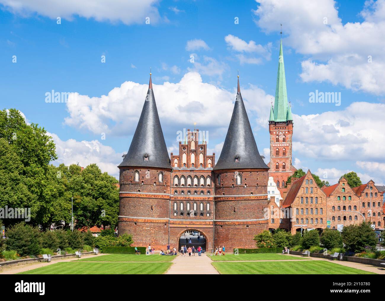The Holsten Gate (Holstentor) in Lübeck, Germany, western gate of the ...