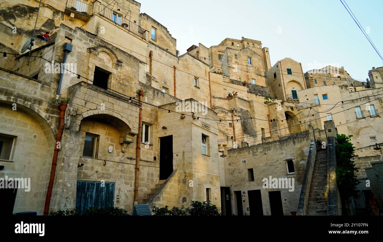 Vicoli e monumenti della città di Matera, Basilicata, Italia Stock ...